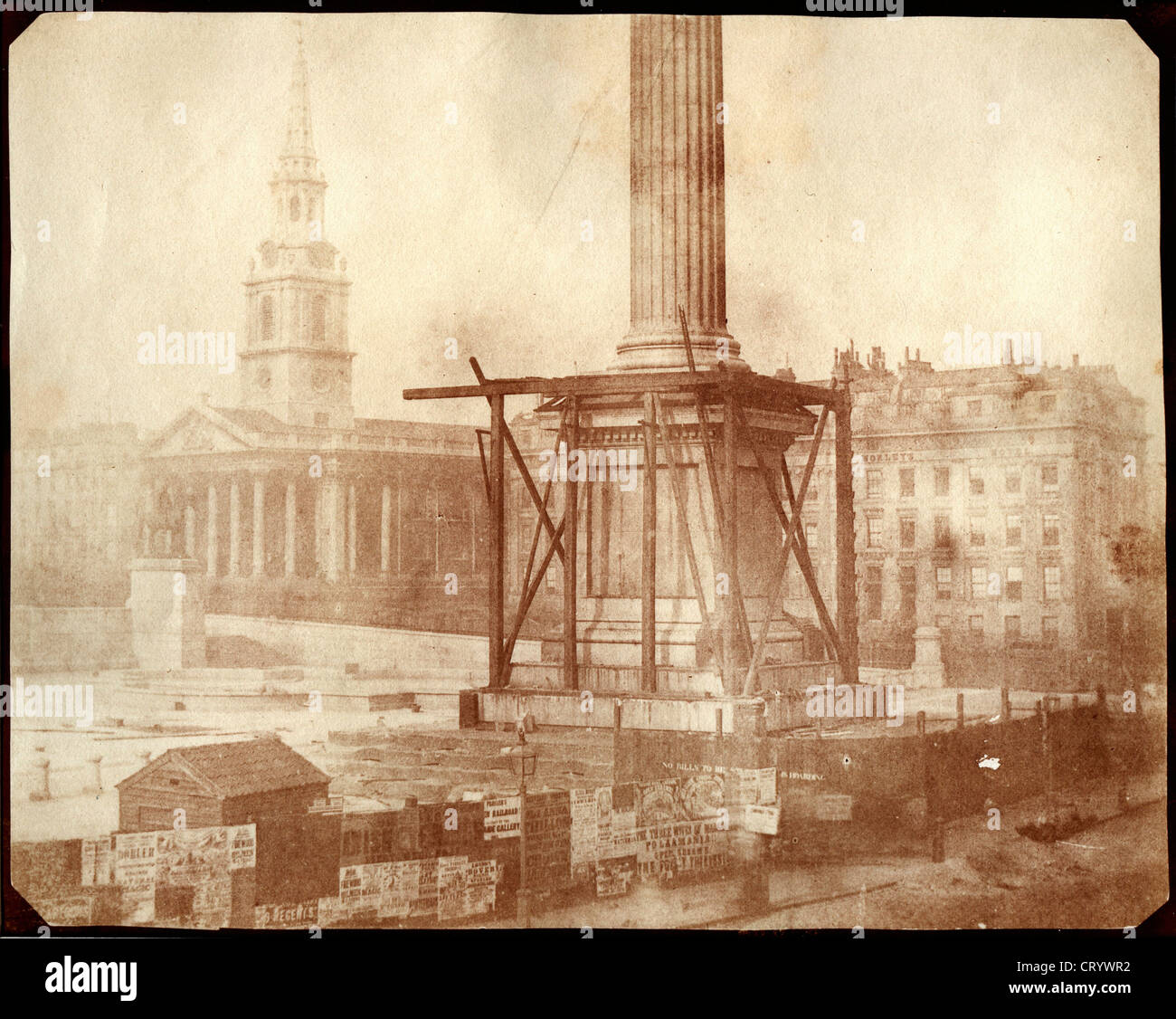 Nelson's Column under Construction, Trafalgar Square, London, April ...
