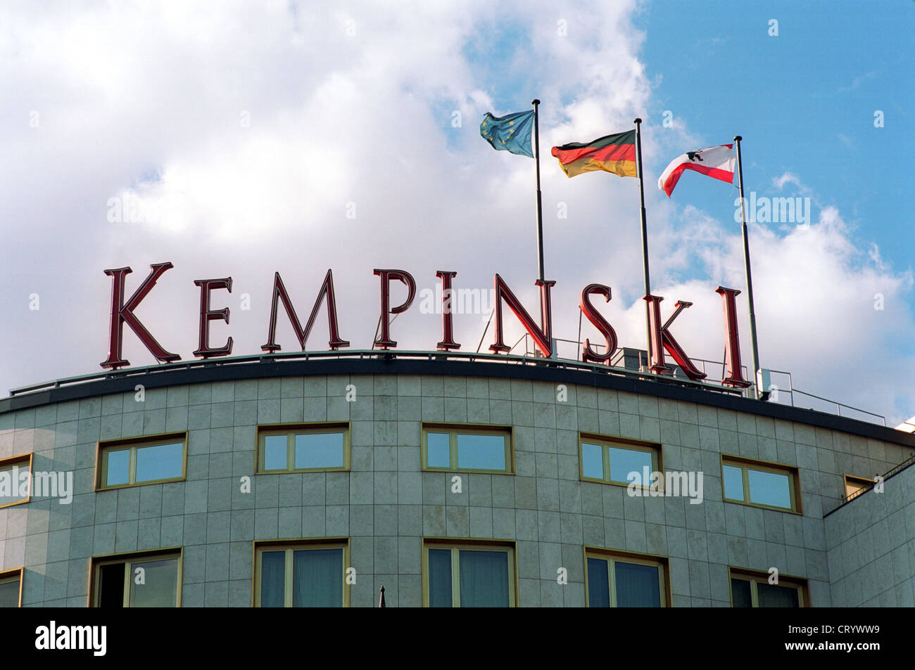 Berlin, Logo of the Hotel Kempinski Stock Photo - Alamy