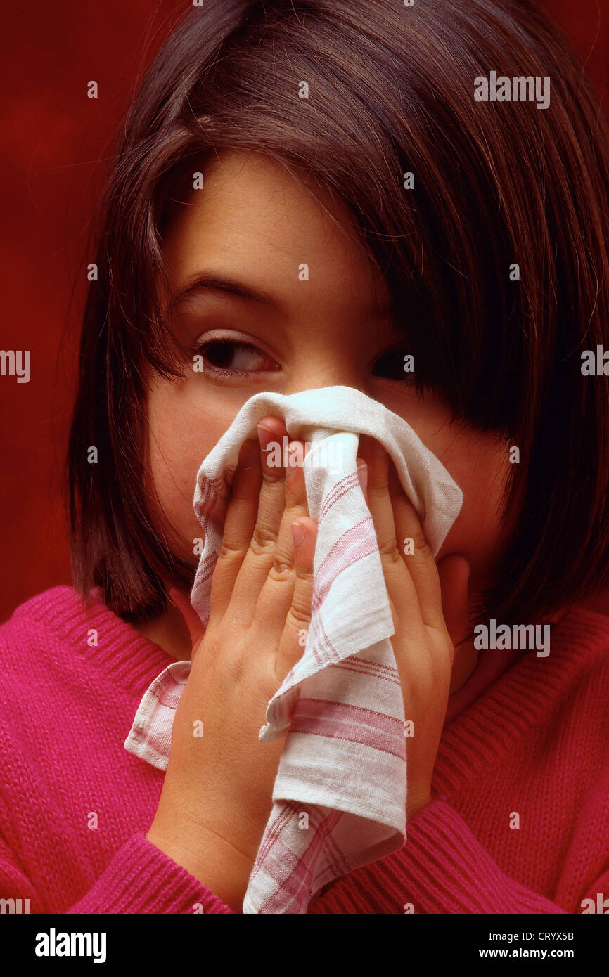 CHILD WITH RHINITIS Stock Photo - Alamy