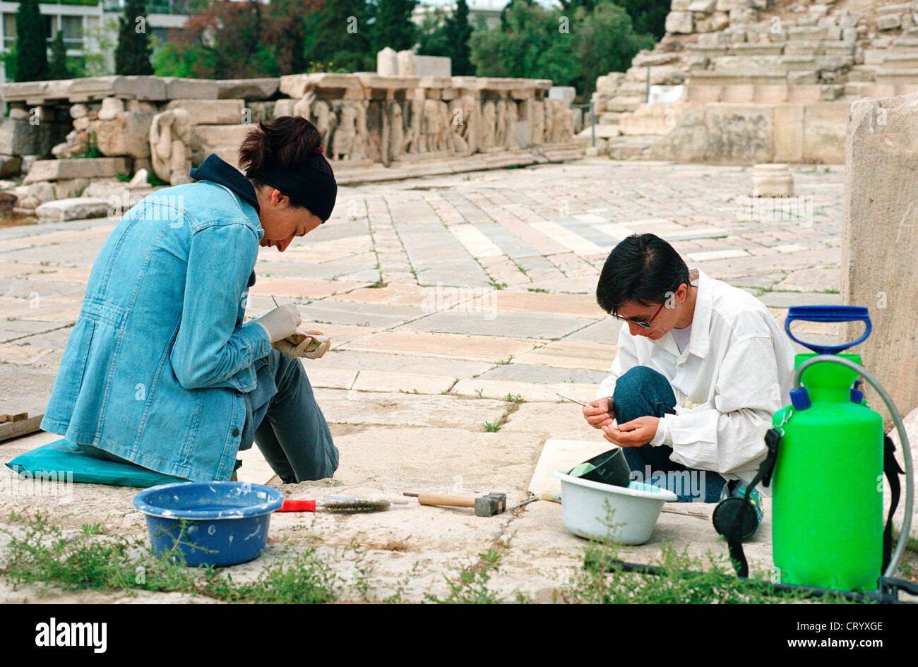 Archeologists at the Acropolis, Athens Stock Photo - Alamy