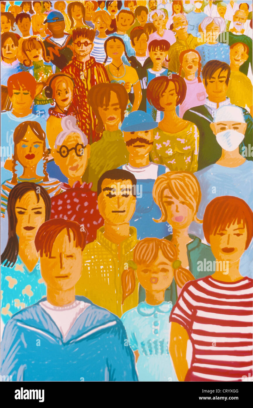 Crowd drawing hi-res stock photography and images - Alamy