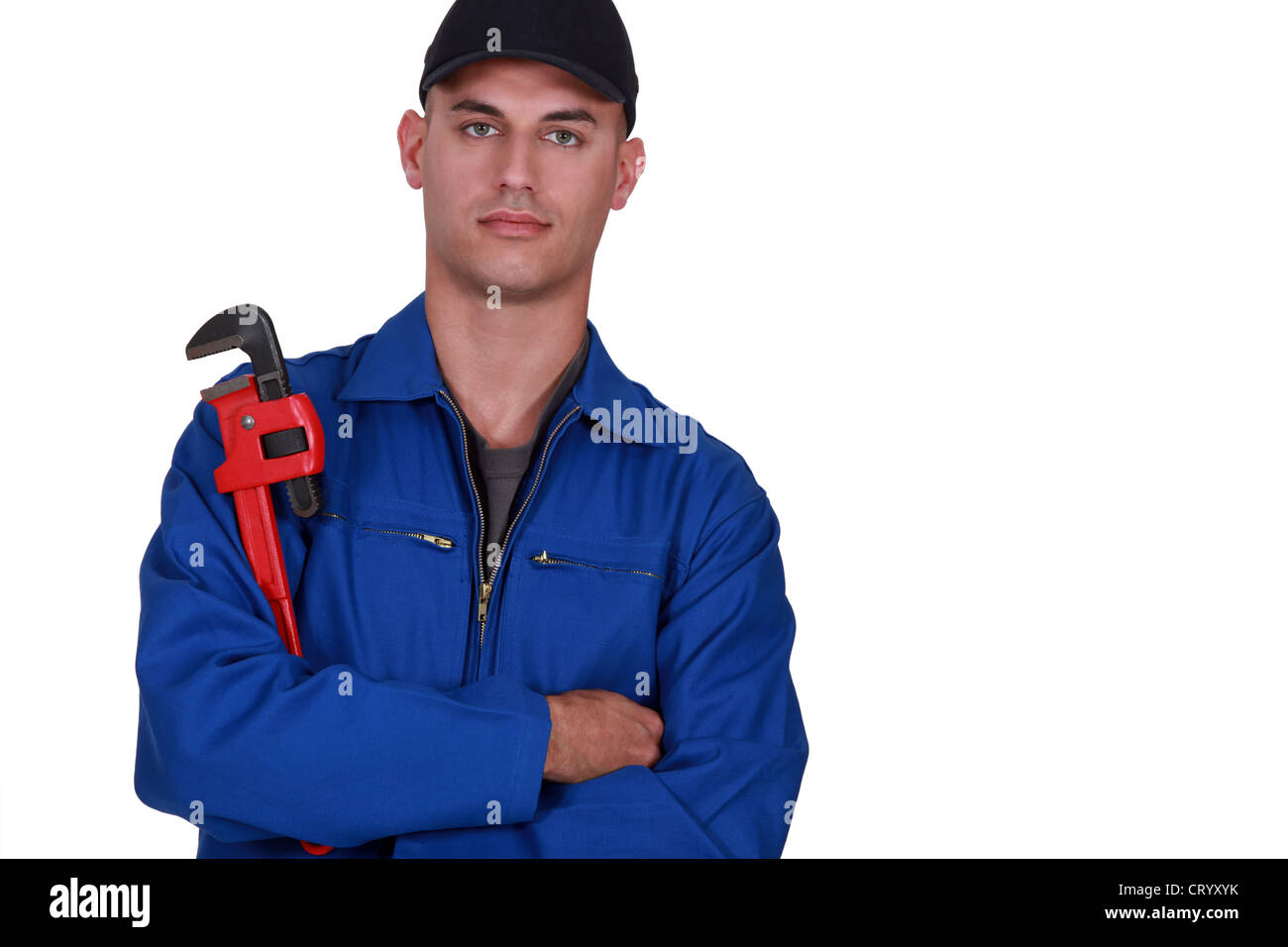 Worker with a wrench Stock Photo - Alamy