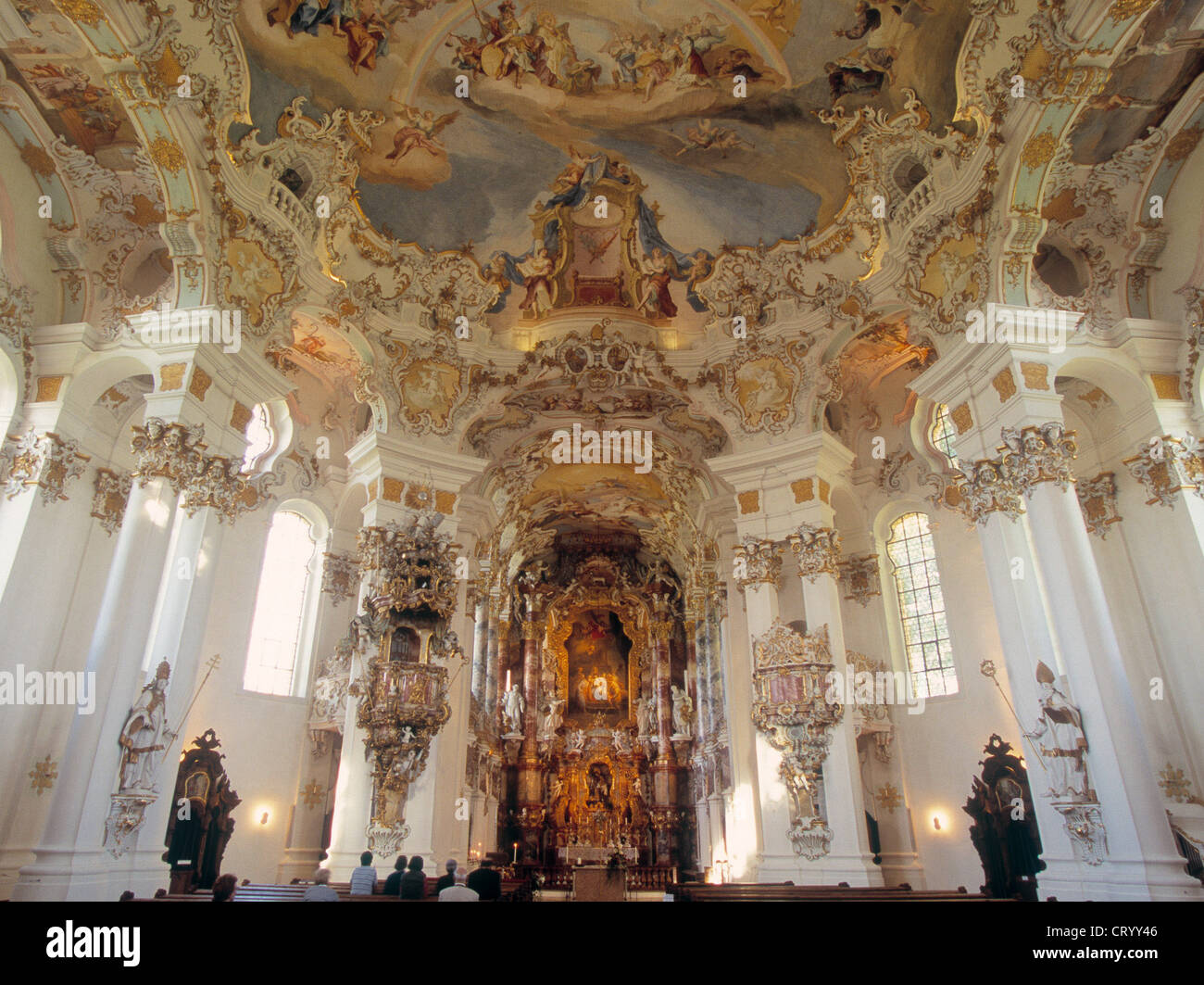 Interior view of the Church in the Meadow rococo Stock Photo - Alamy