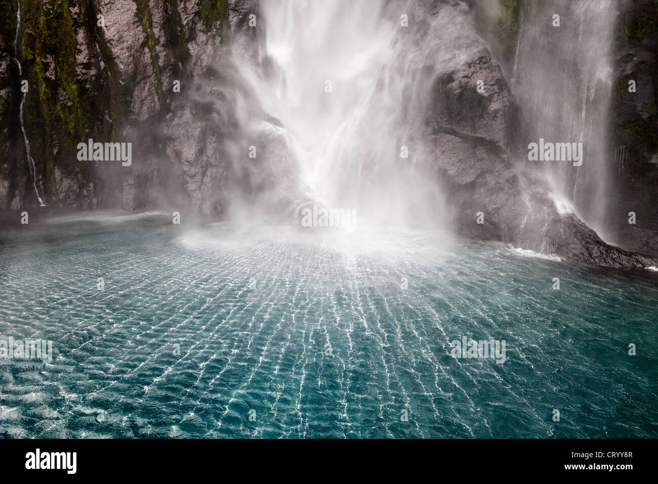 Base of Stirling Falls, Milford Sound, New Zealand Stock Photo - Alamy