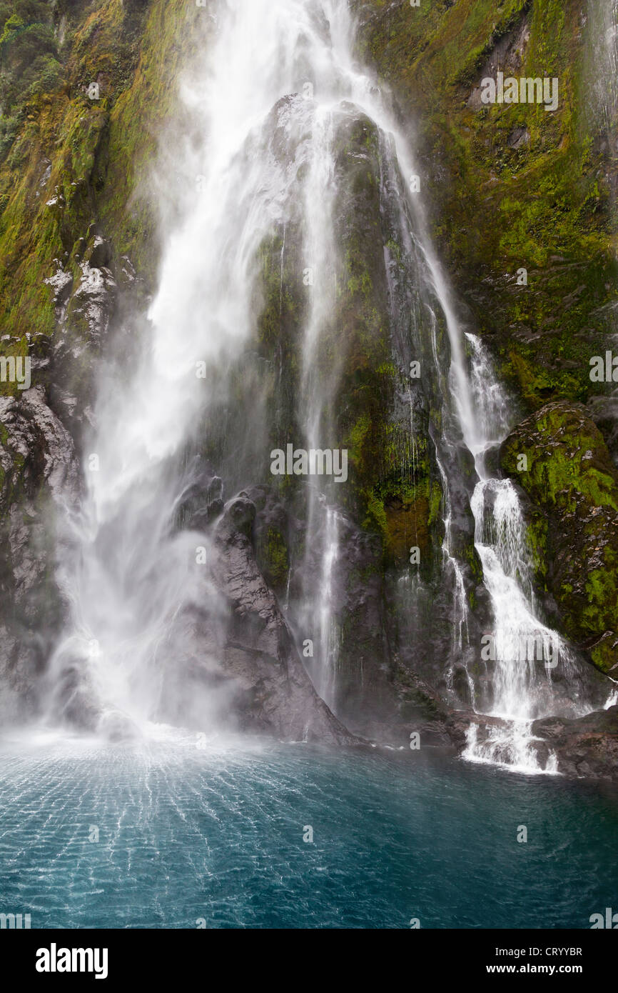 Base of Stirling Falls, Milford Sound, New Zealand Stock Photo - Alamy