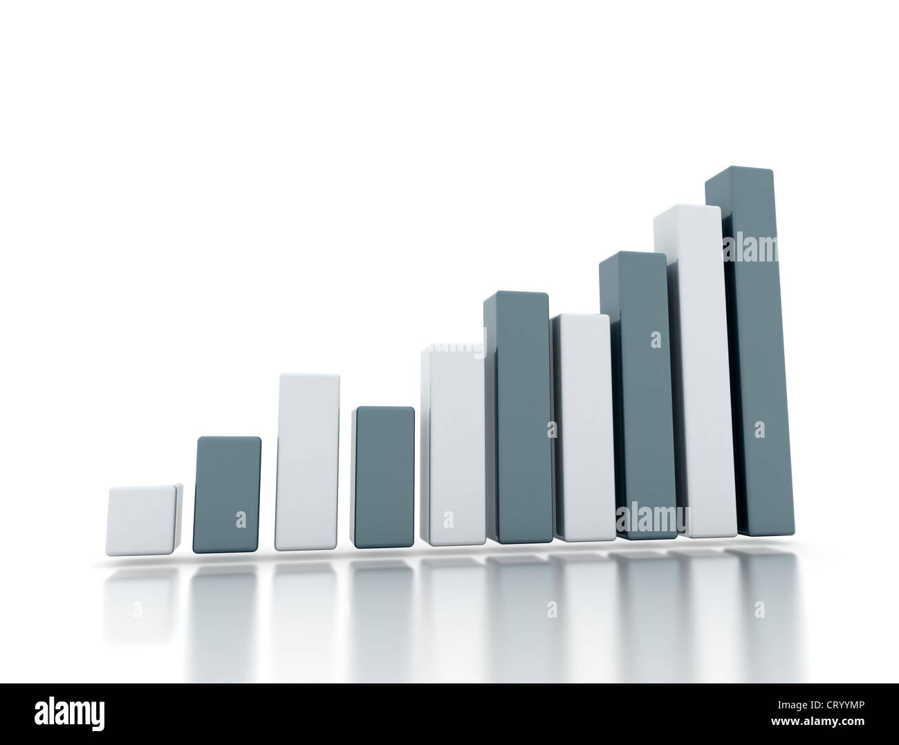 Business growth 3D rising graph Stock Photo - Alamy