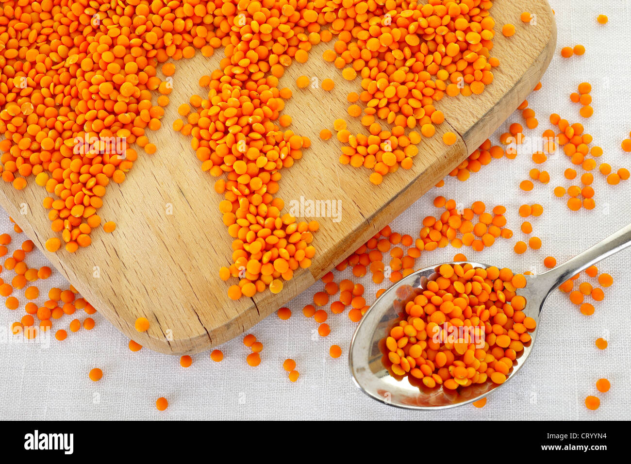 Red lentils spoon hi-res stock photography and images - Alamy