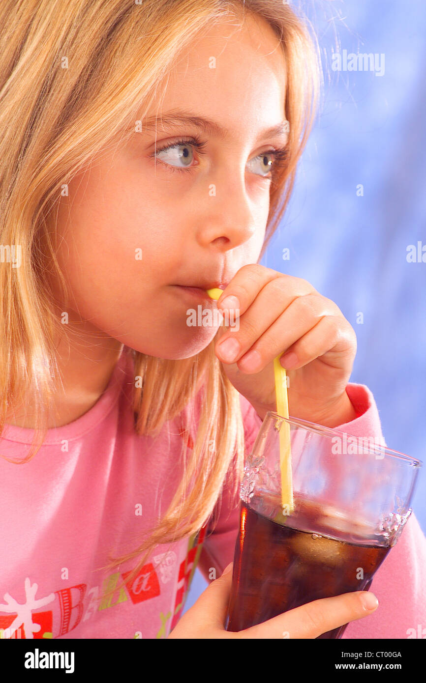 CHILD WITH COLD DRINK Stock Photo - Alamy