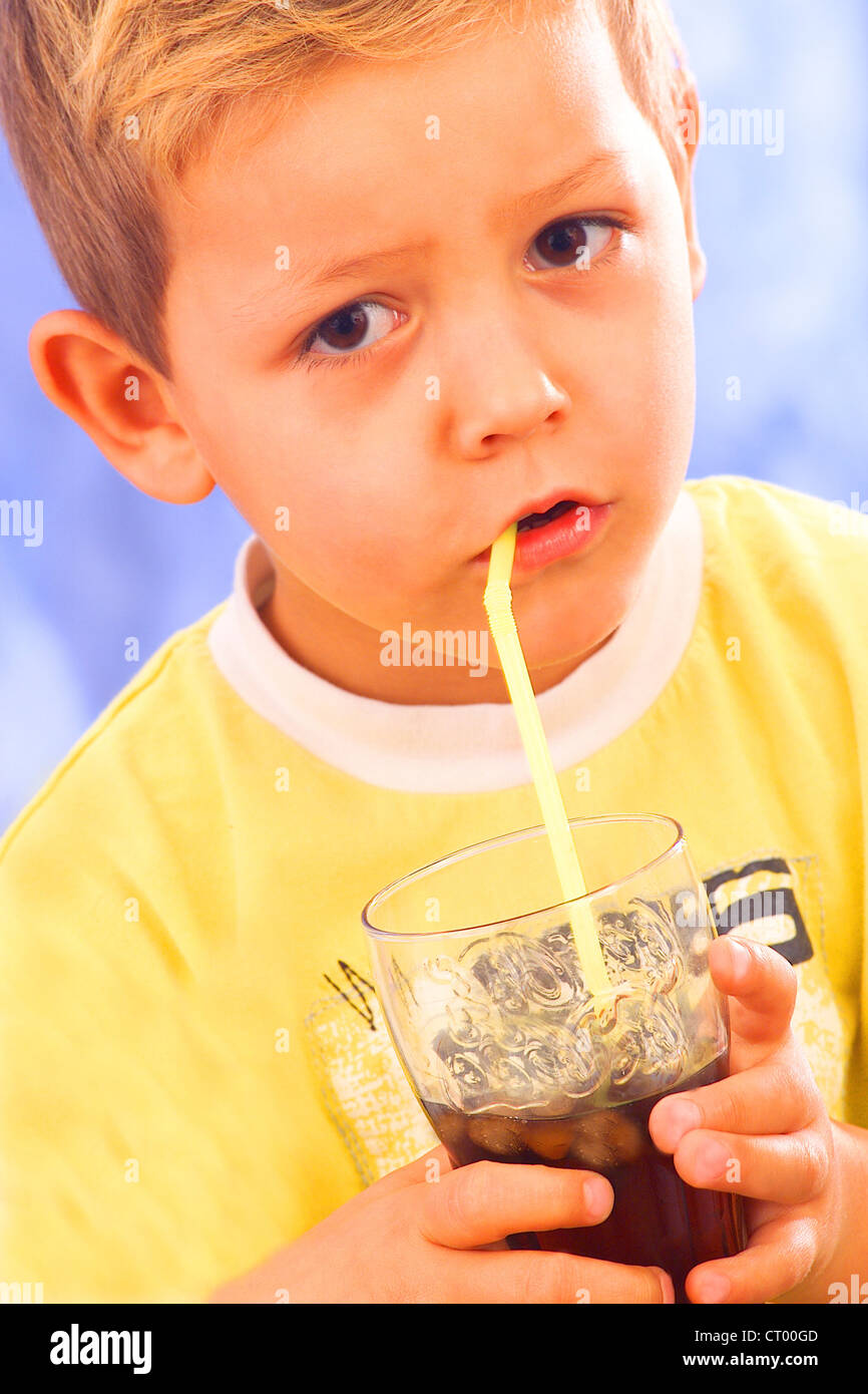 CHILD WITH COLD DRINK Stock Photo - Alamy