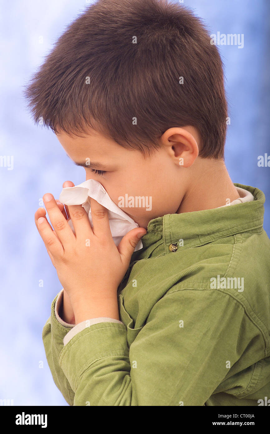 CHILD WITH RHINITIS Stock Photo - Alamy