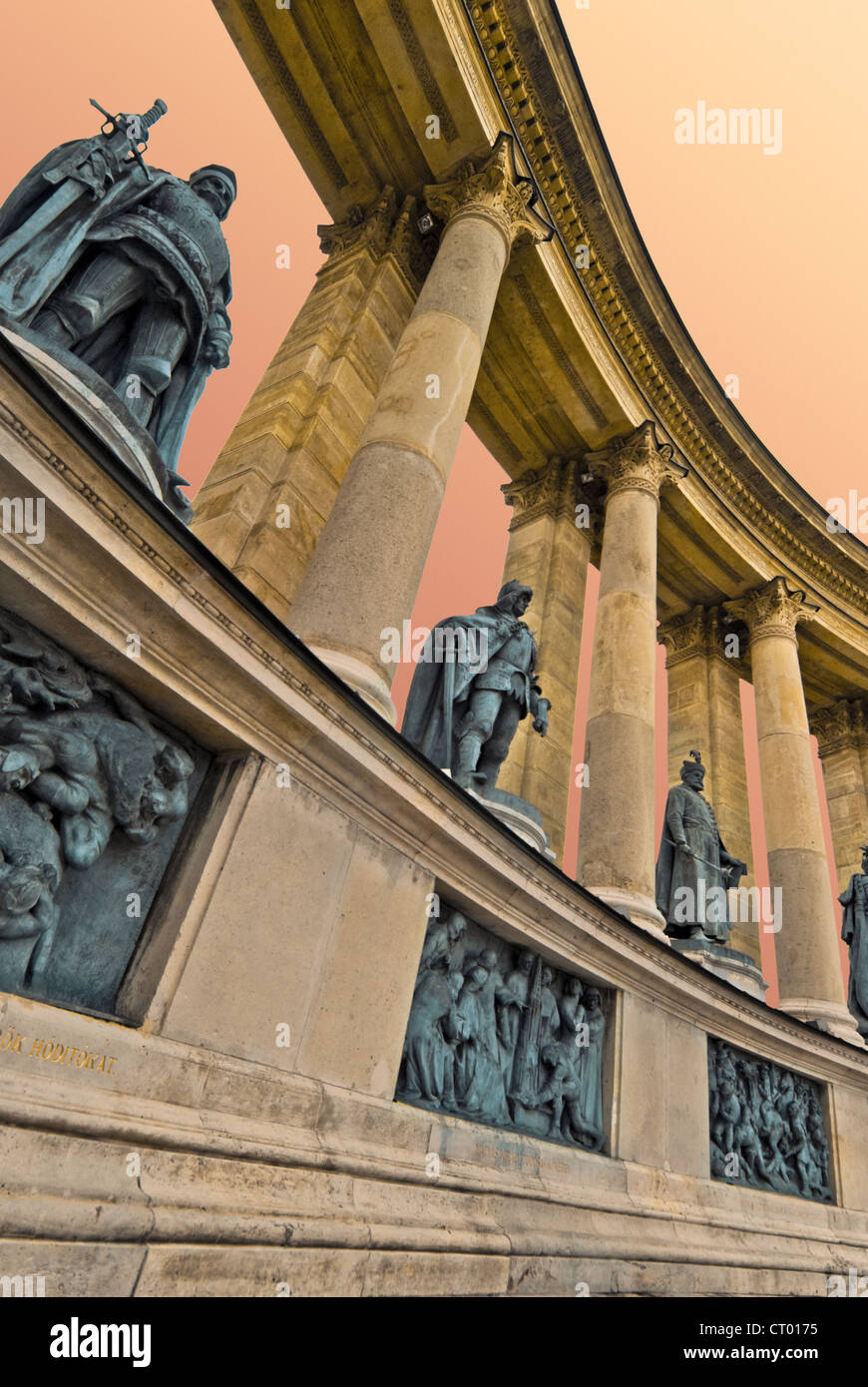 Millennium Monument in Heroes' Square, built 1896 on 1000th anniversary ...