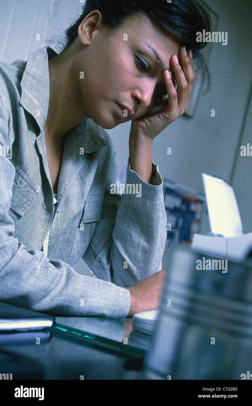 Portrait sad woman work dejected hi-res stock photography and images ...