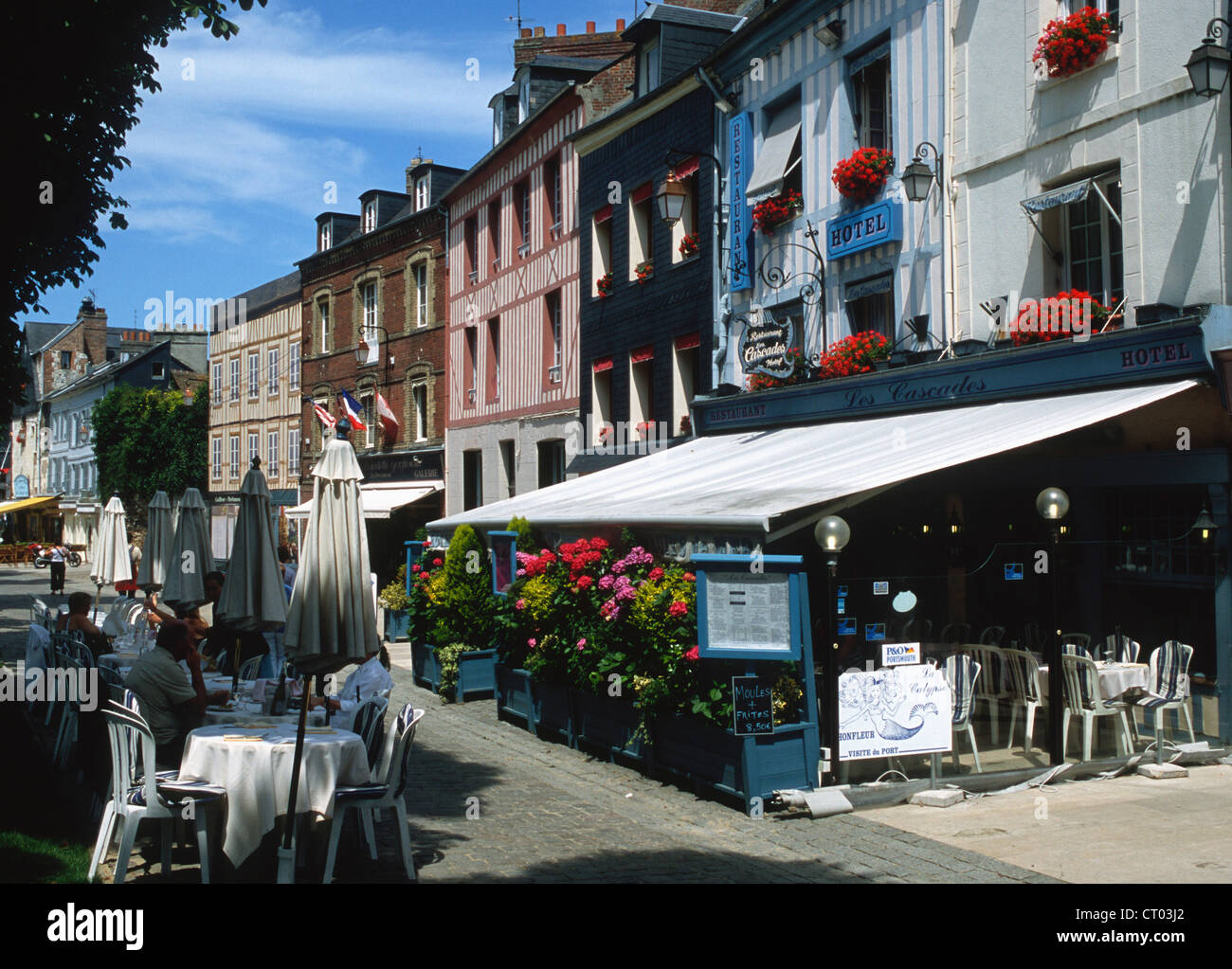 France, Normandie, Honfleur, street scene, restaurant Stock Photo - Alamy