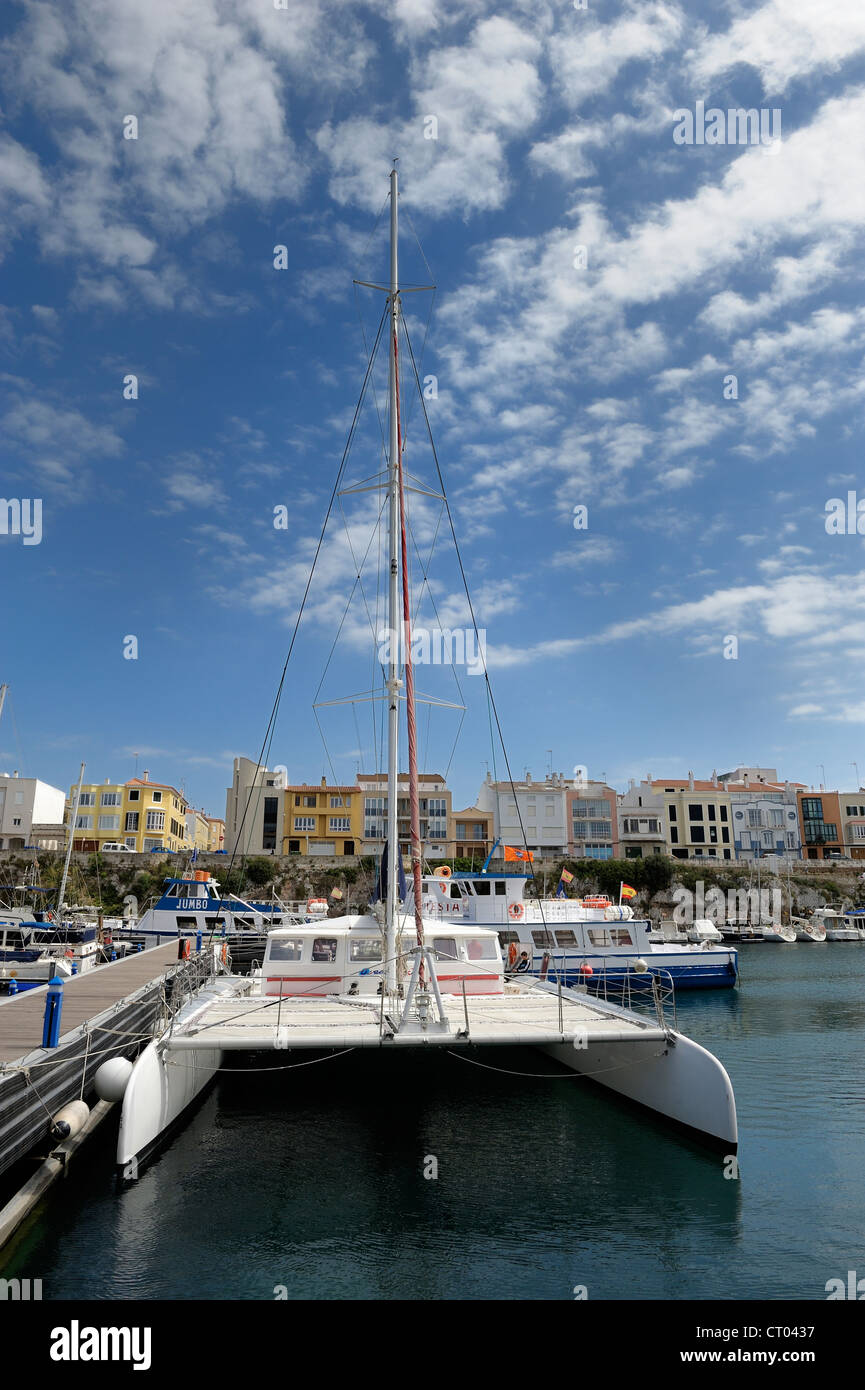 ocean cat tourist day trip catamaran moored in Ciutadella menorca ...