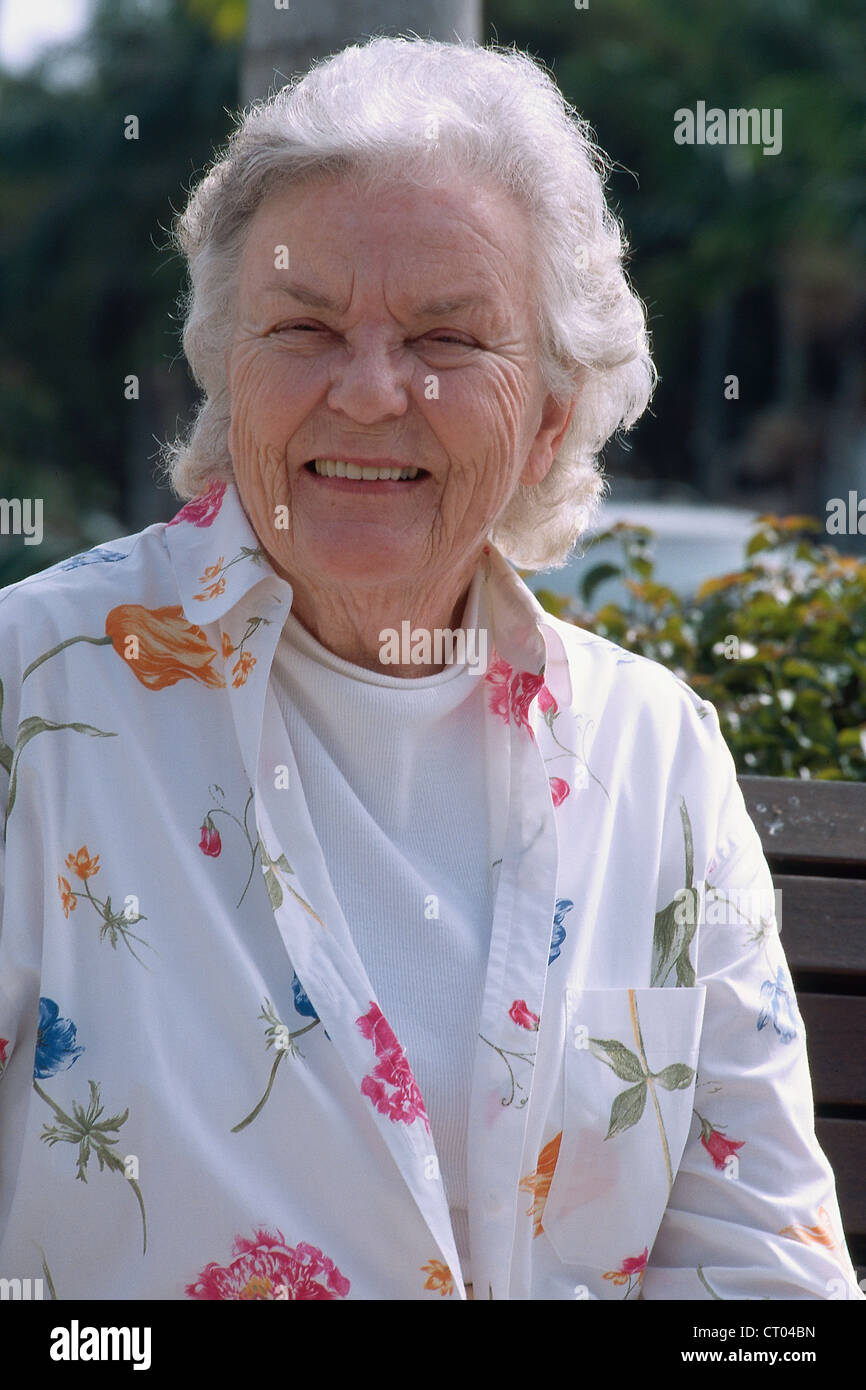 PORTRAIT OF +65 YR-OLD WOMAN Stock Photo - Alamy