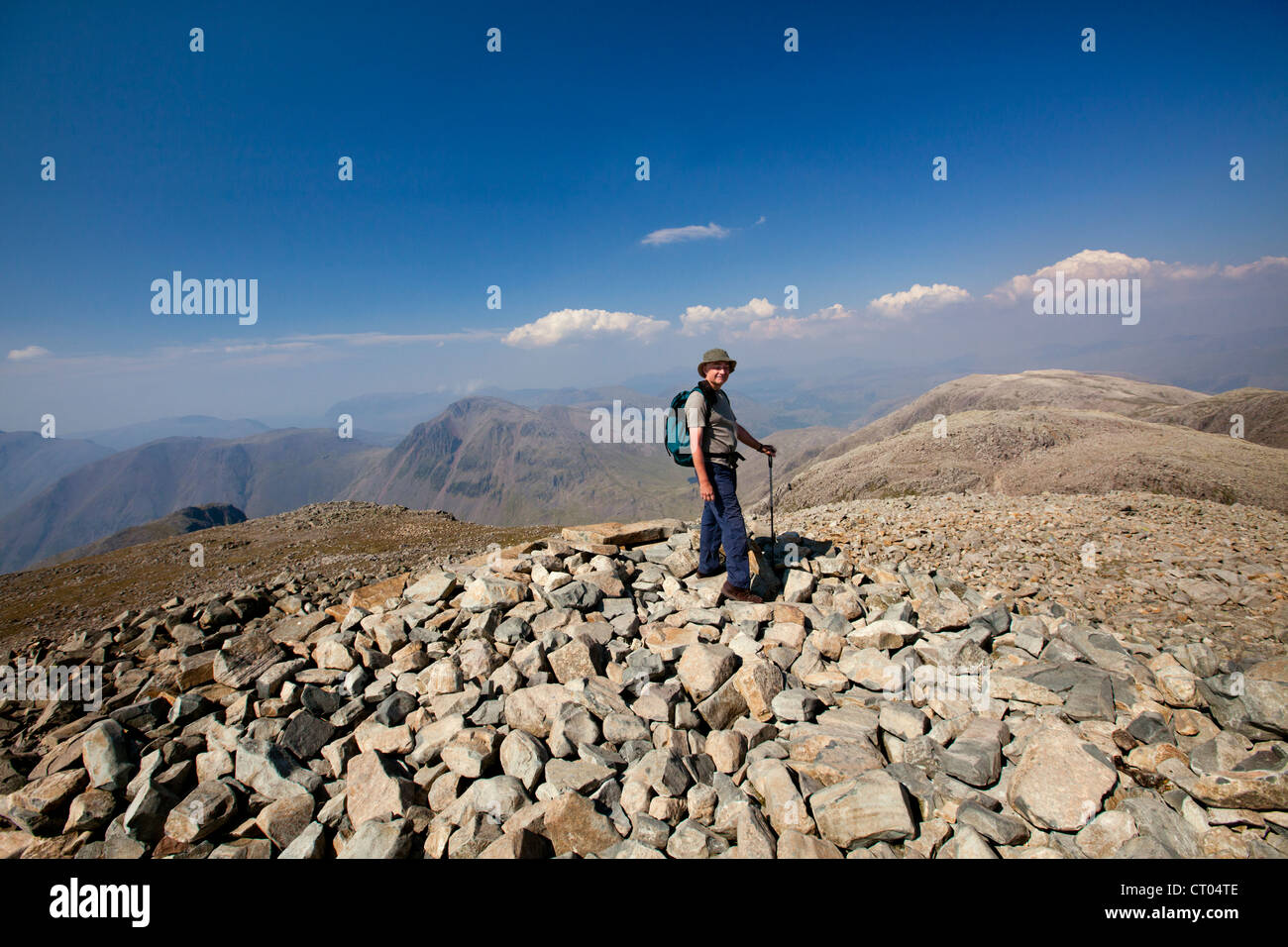 Scafell Pike 977mtr On The Mountain Summit Spectacular Views Across ...