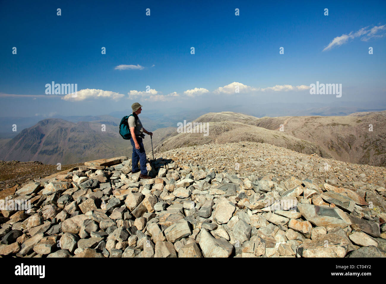 Scafell Pike 977mtr On The Mountain Summit Spectacular Views Across ...