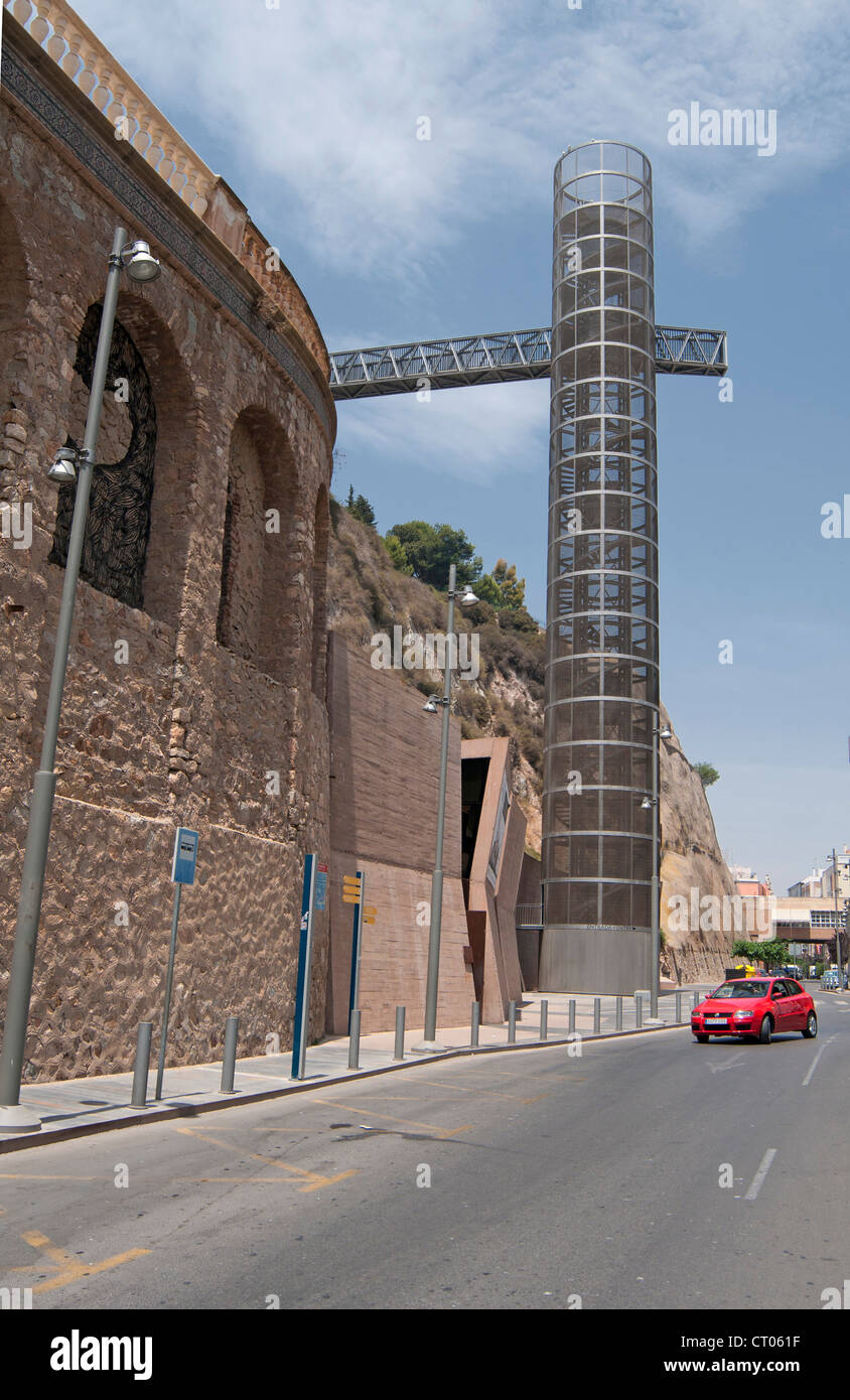 Cartagena scenic lift which goes up to the Castle of the Conception ...