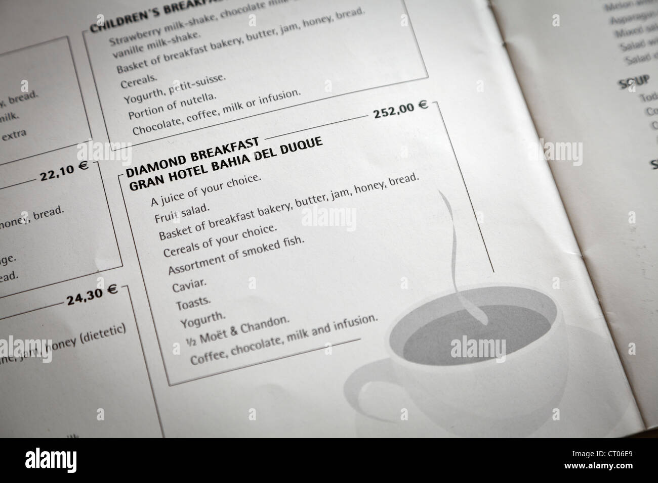 Breakfast menu hi-res stock photography and images - Alamy