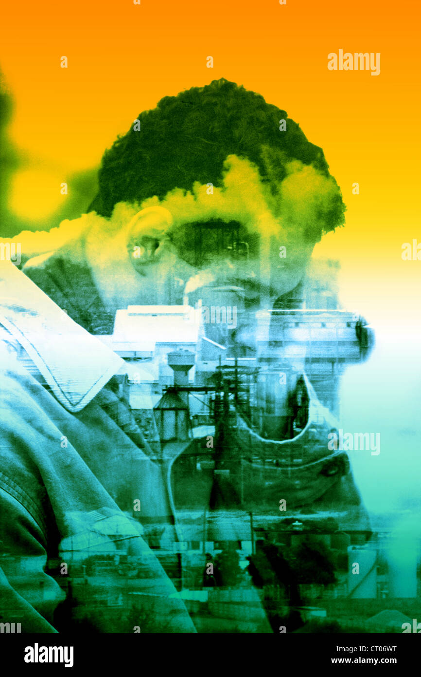 AIR POLLUTION, MAN Stock Photo - Alamy