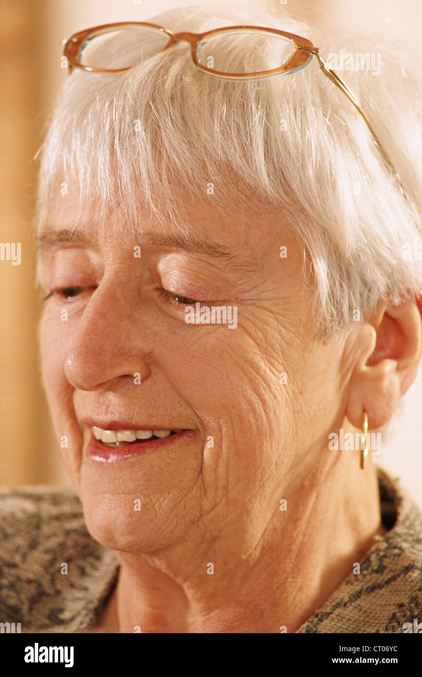 PORTRAIT OF +65 YR-OLD WOMAN Stock Photo - Alamy