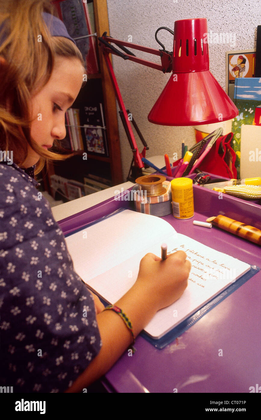 CHILD DOING HOMEWORK Stock Photo - Alamy