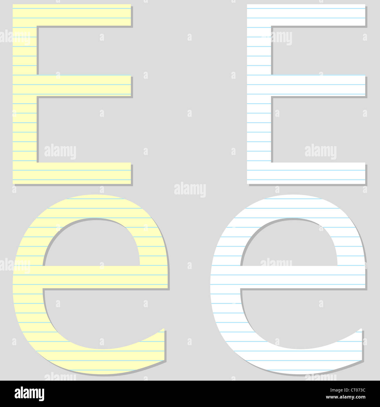 Paper Font Set Letter E Stock Photo - Alamy