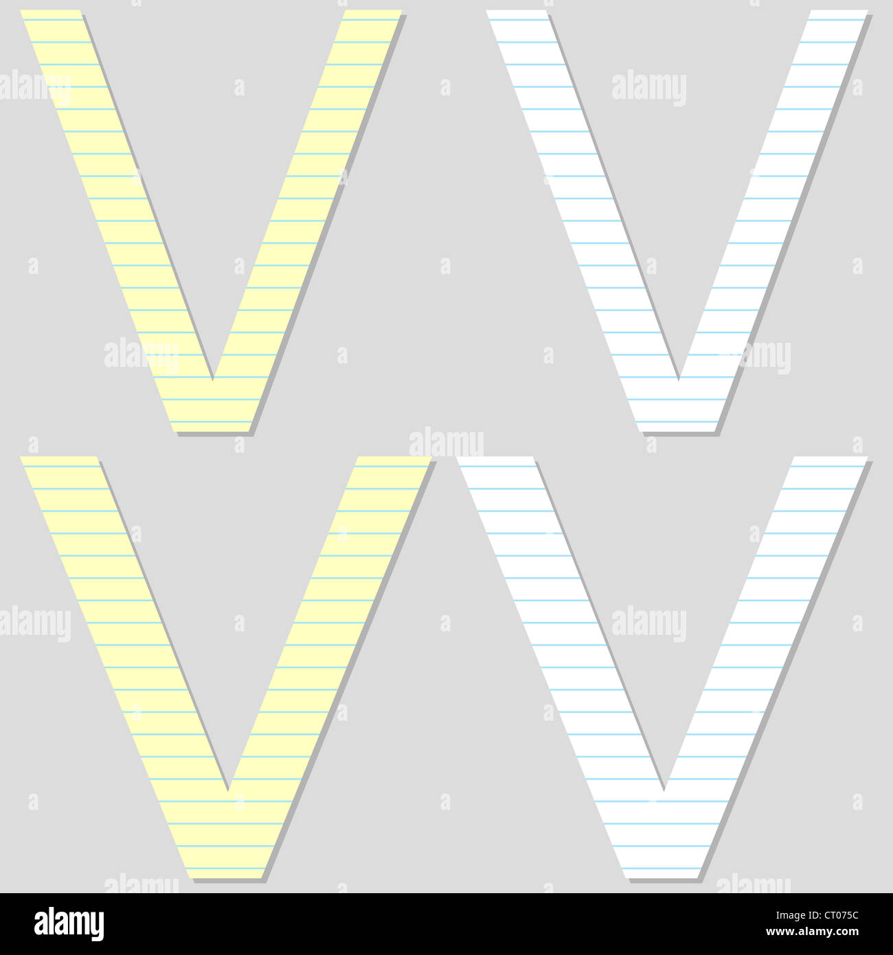 Paper Font Set Letter V Stock Photo - Alamy