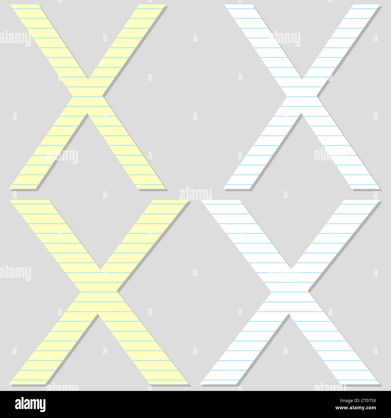 Paper Font Set Letter X Stock Photo - Alamy