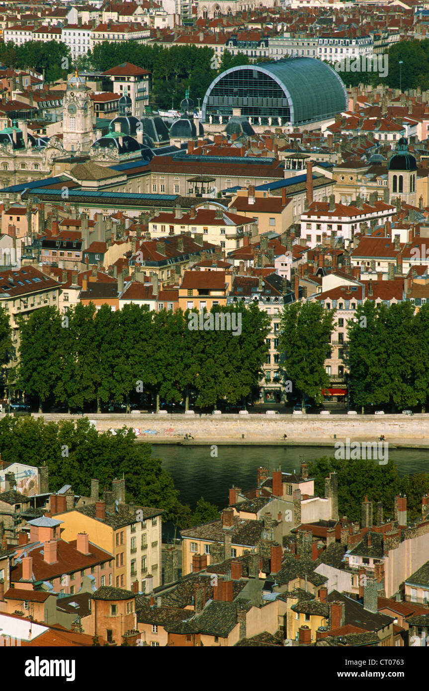 France, Rhone, Lyon, general aerial view Stock Photo - Alamy