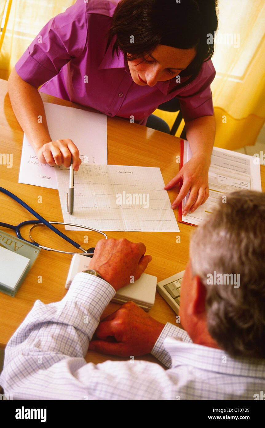 CARDIOLOGY CONSULT. ELDERLY PERS Stock Photo - Alamy