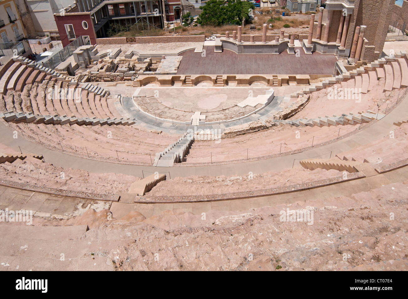 Fisheye of The Roman Theatre of Carthago Nova and Cathedral ruins of ...