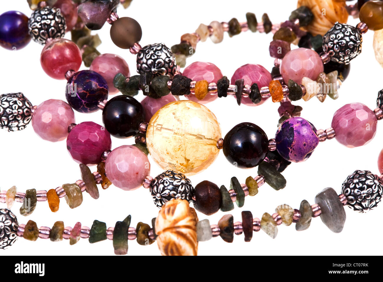 fragment gemstone lady's bead closeup isolated on white Stock Photo - Alamy