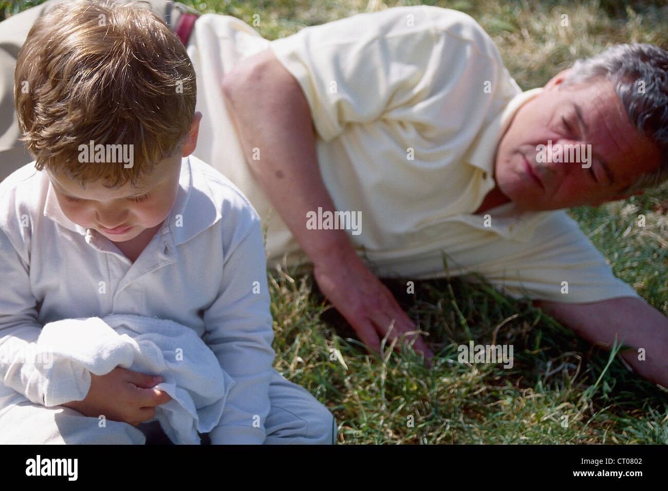 ELDERLY PERSON & CHILD Stock Photo - Alamy