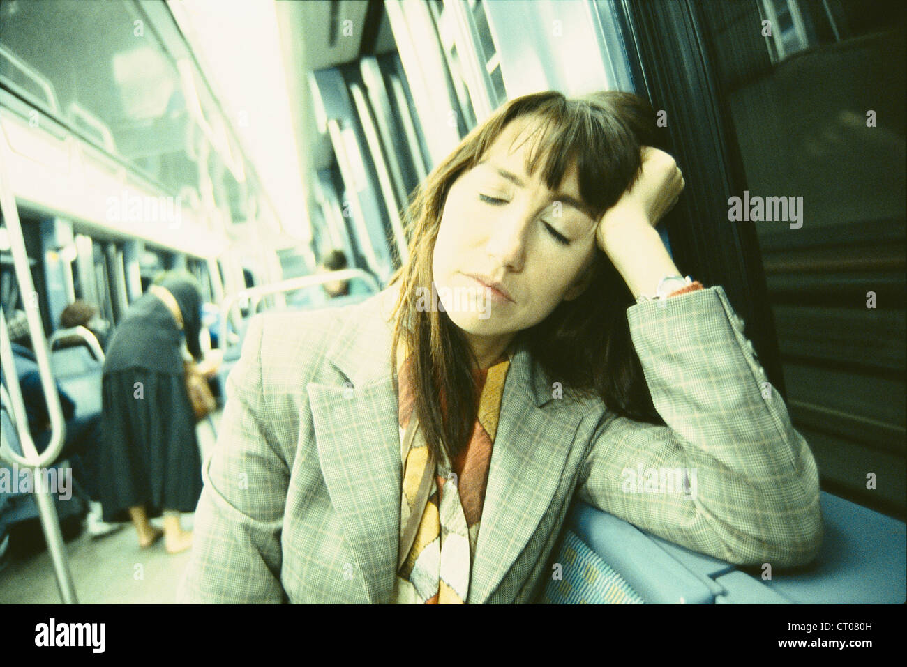 Woman exhaustion public transport hi-res stock photography and images ...