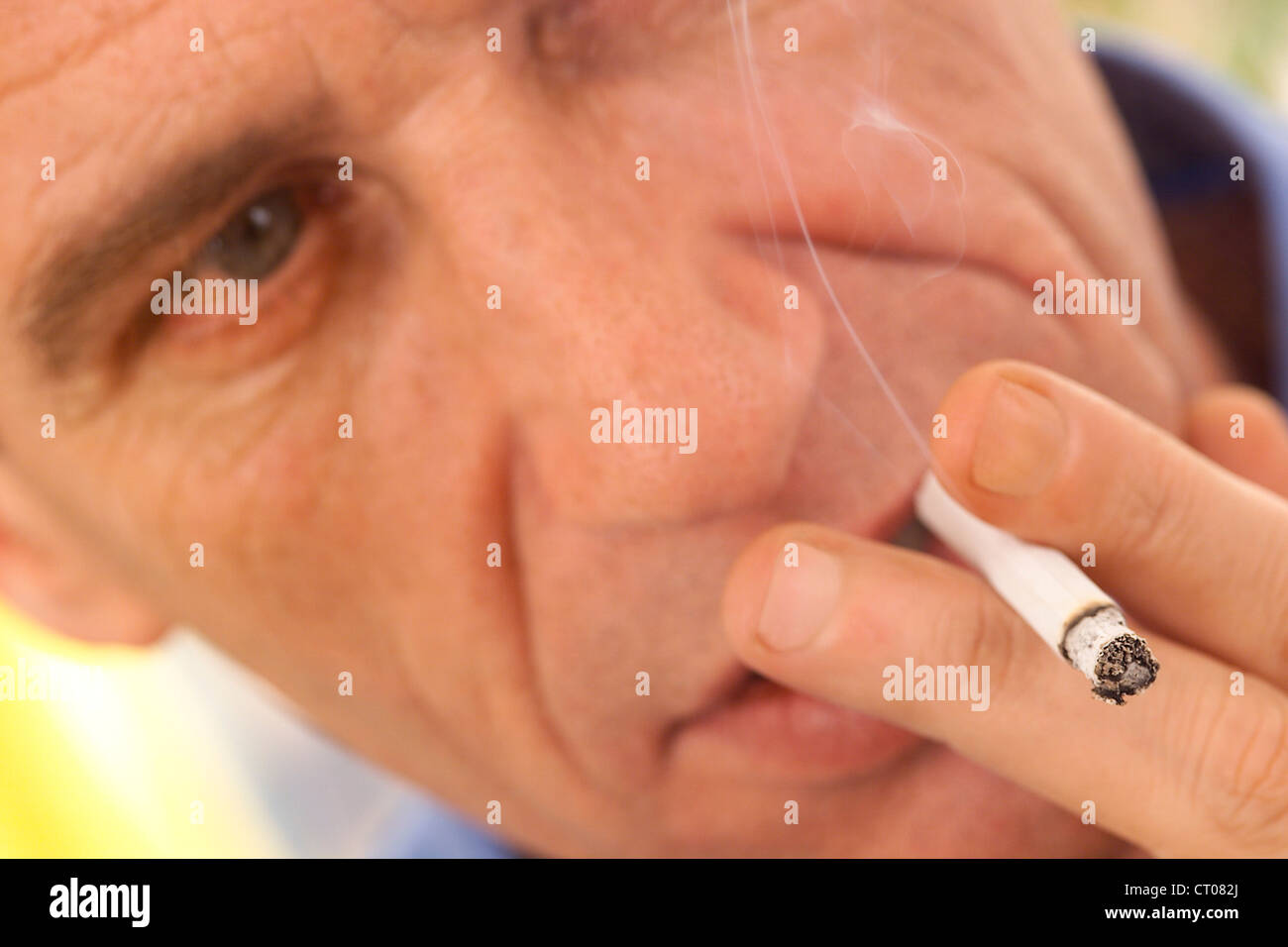 ELDERLY PERSON SMOKING Stock Photo - Alamy