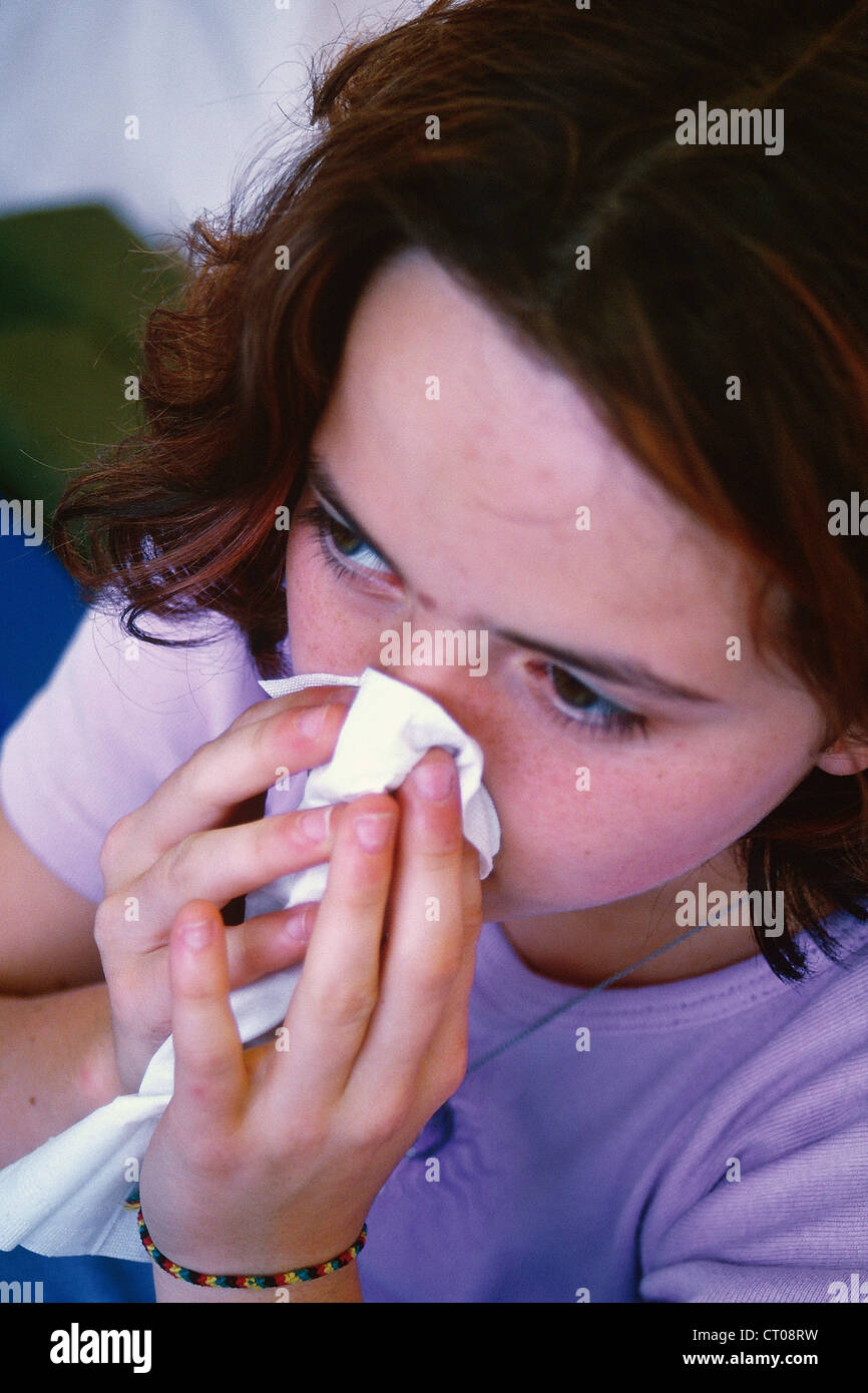 ADOLESCENT WITH RHINITIS Stock Photo - Alamy