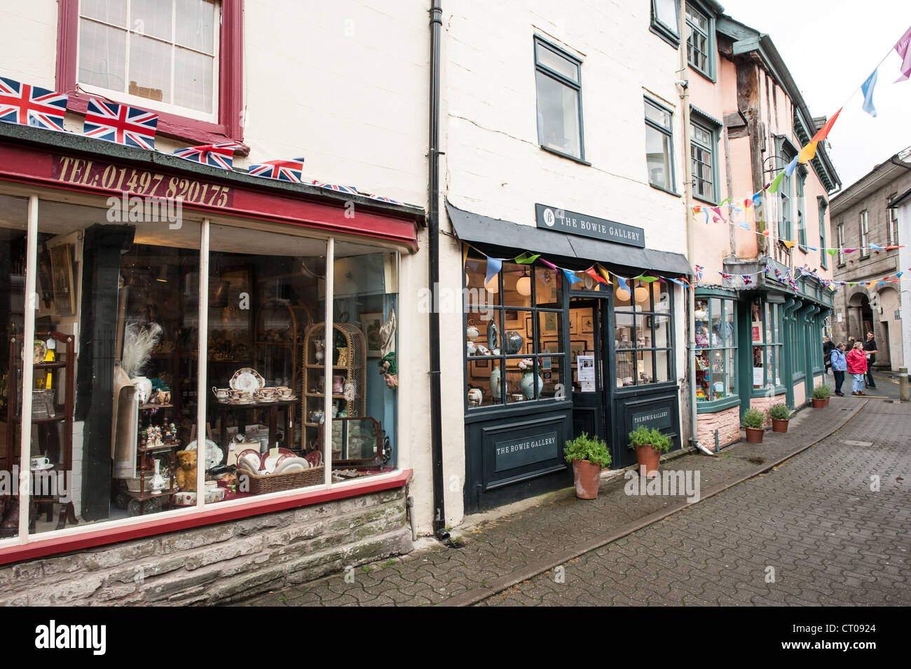 HAY-ON-WYE, Wales - Shops in Hay-on-Wye in eastern Wales. Described as ...