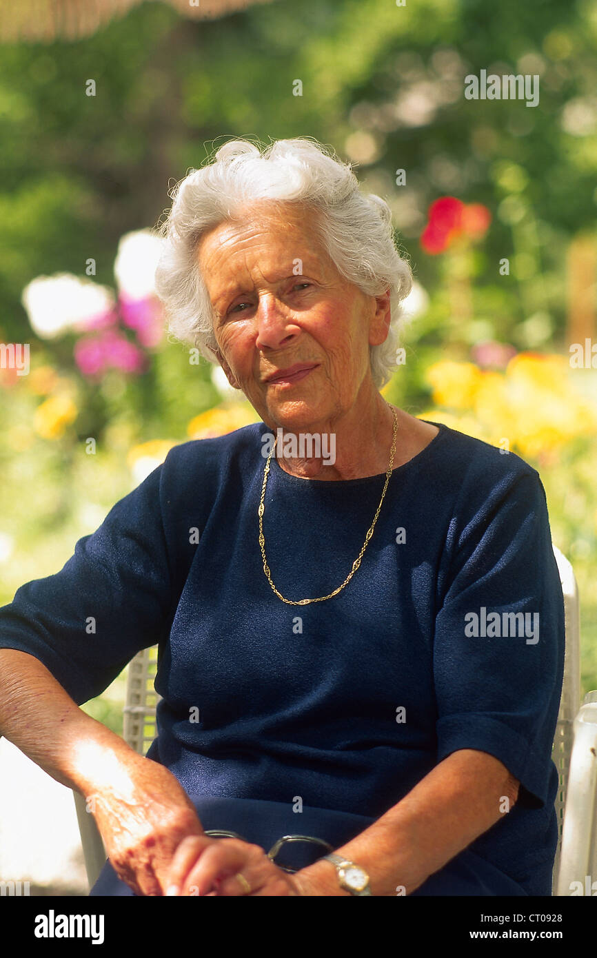 PORTRAIT OF +65 YR-OLD WOMAN Stock Photo - Alamy