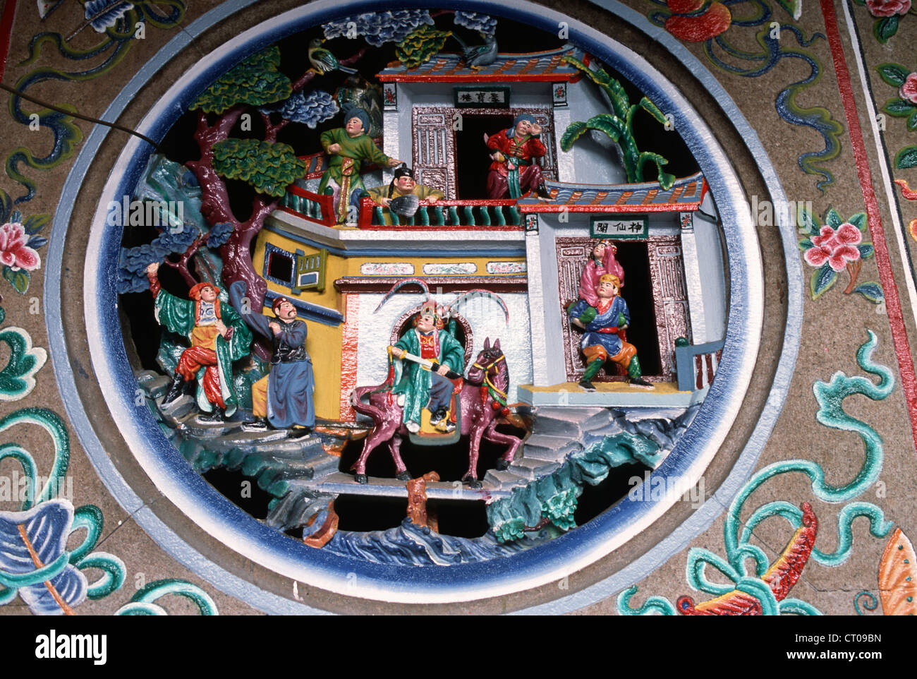 Malaysia, Penang, chinese temple, architecture detail, window Stock ...