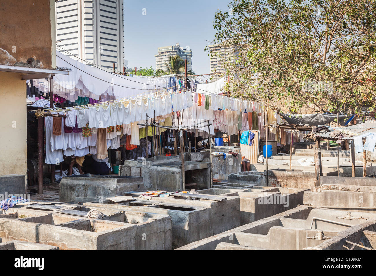 Traditional open air laundry, Dhobi Ghat, Mumbai, India Stock Photo - Alamy