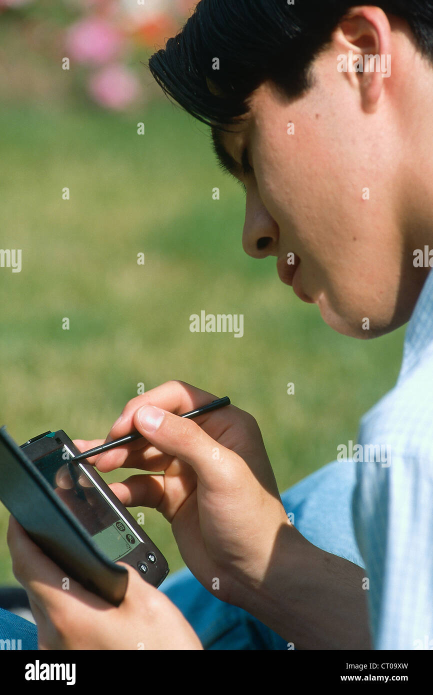 TEENAGER AT A COMPUTER Stock Photo - Alamy