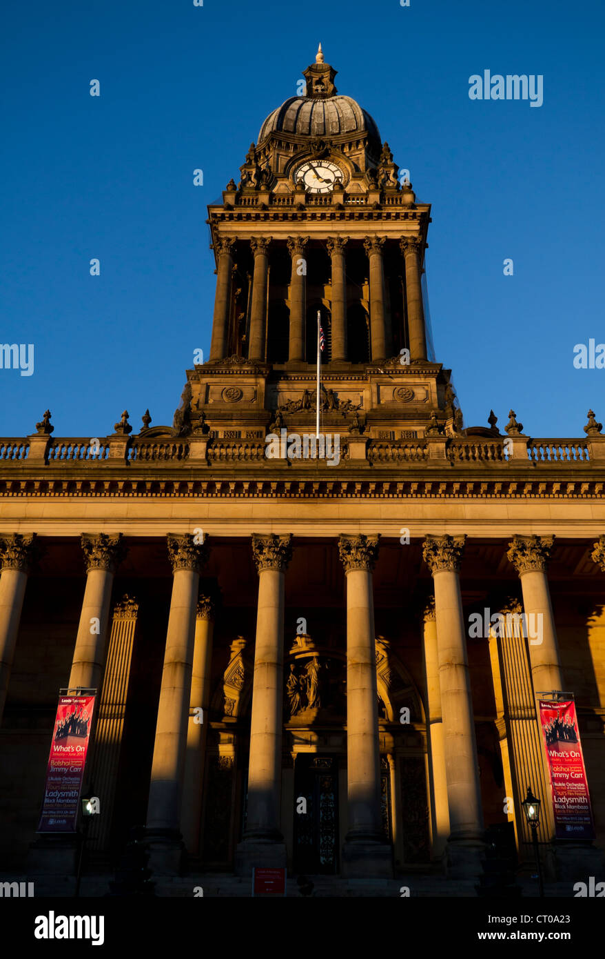 Leeds Town Hall, The Headrow Leeds; built between 1853 & 1858 Stock ...