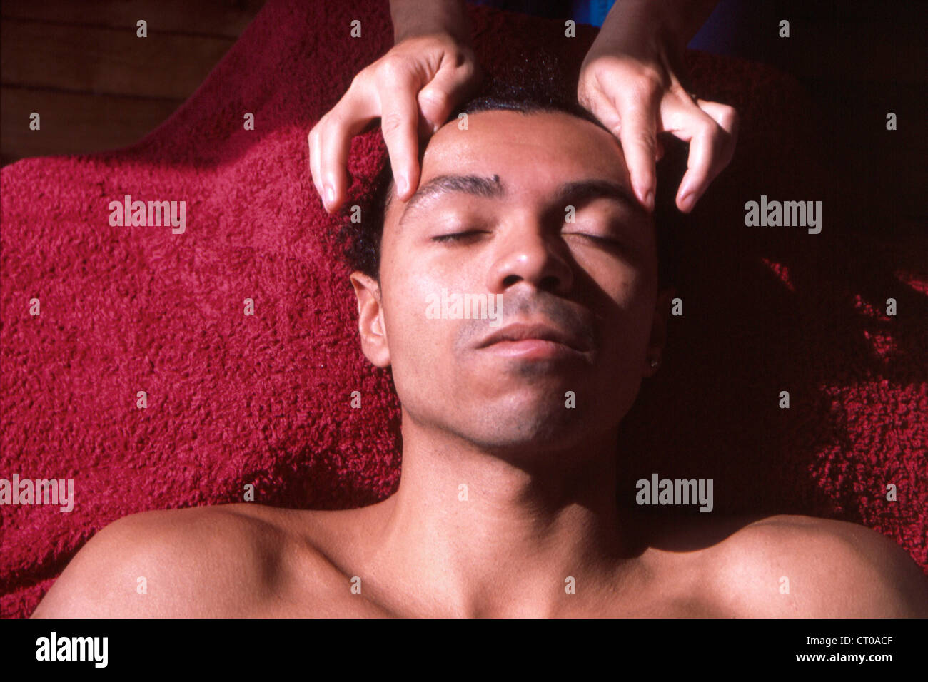 MAN BEING MASSAGED Stock Photo - Alamy