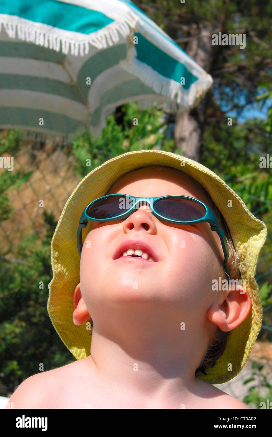 PHOTOPHOBIA IN A CHILD Stock Photo - Alamy