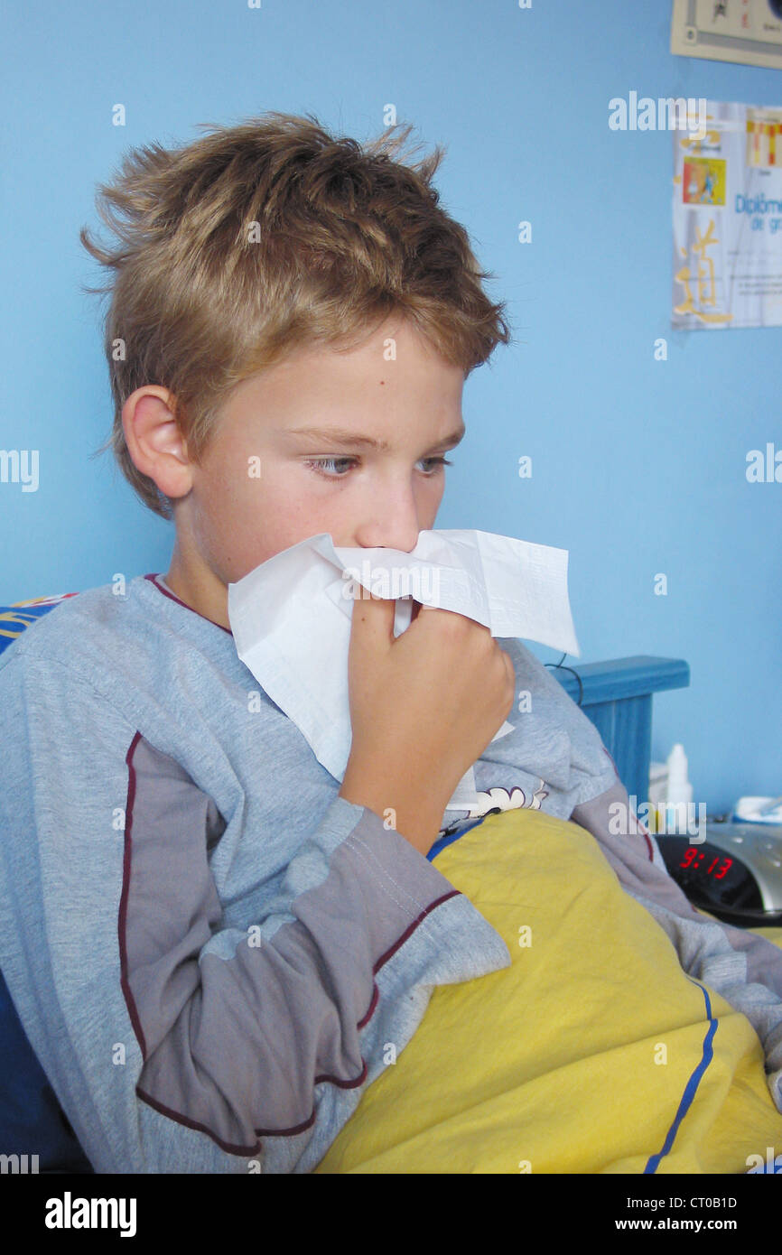 CHILD WITH RHINITIS Stock Photo - Alamy