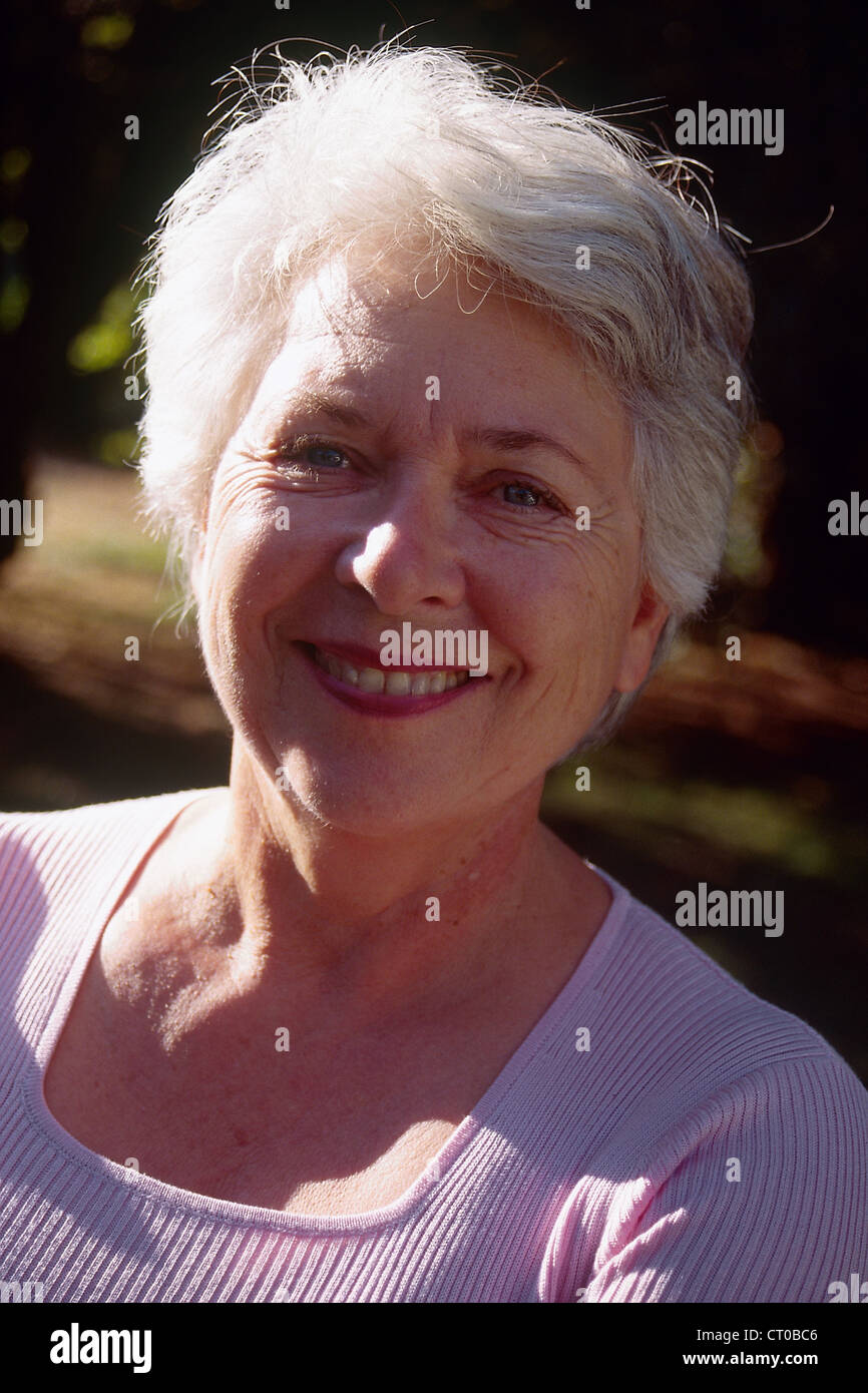 PORTRAIT OF -65 YR-OLD WOMAN Stock Photo - Alamy
