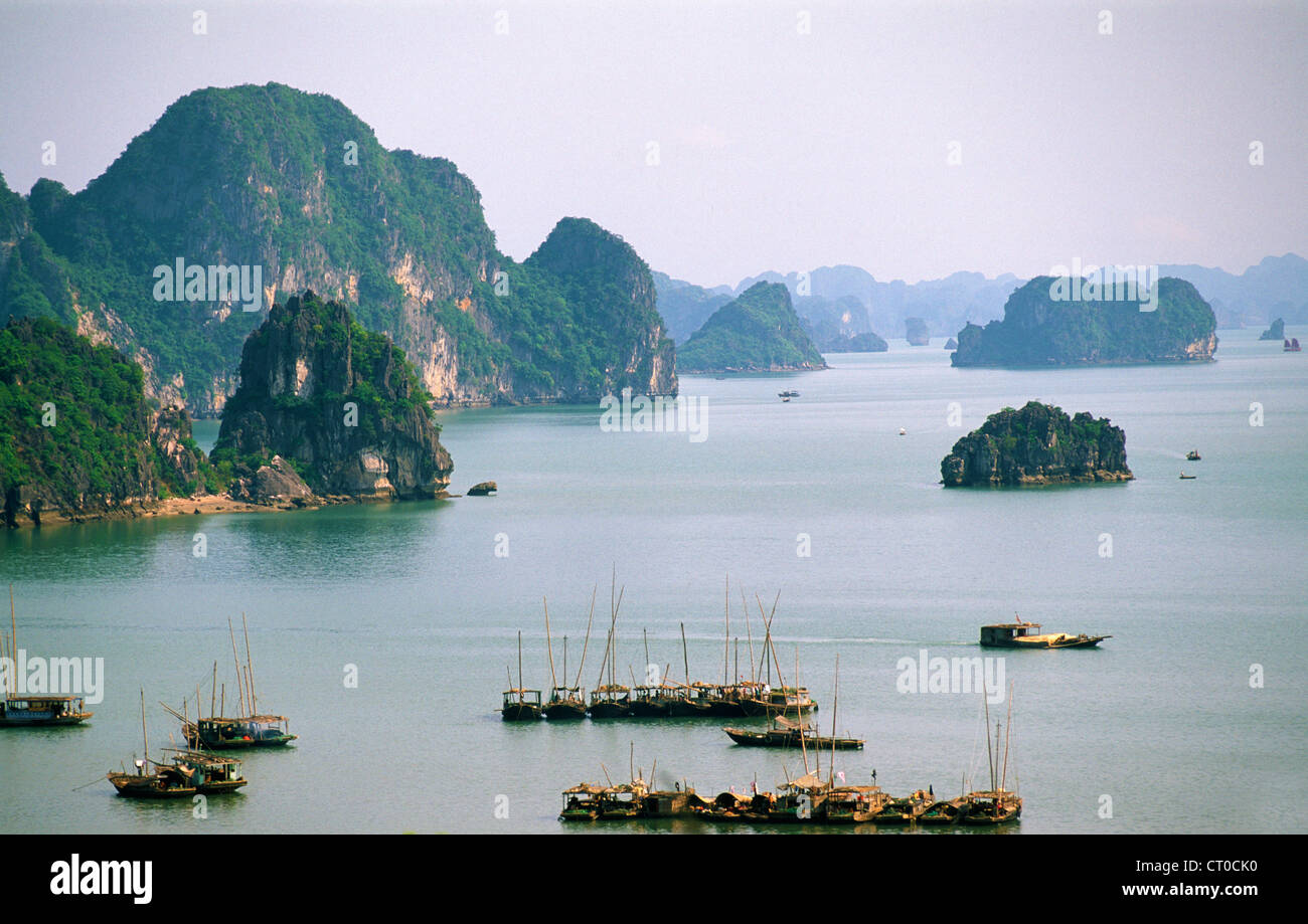 Vietnam, Halong Bay, general aerial view, panorama Stock Photo - Alamy