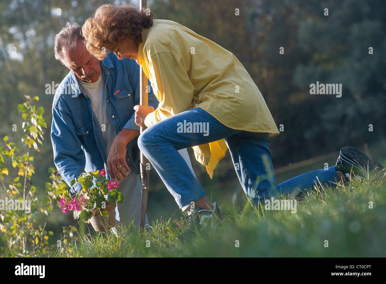 ELDERLY PERSON GARDENING Stock Photo - Alamy