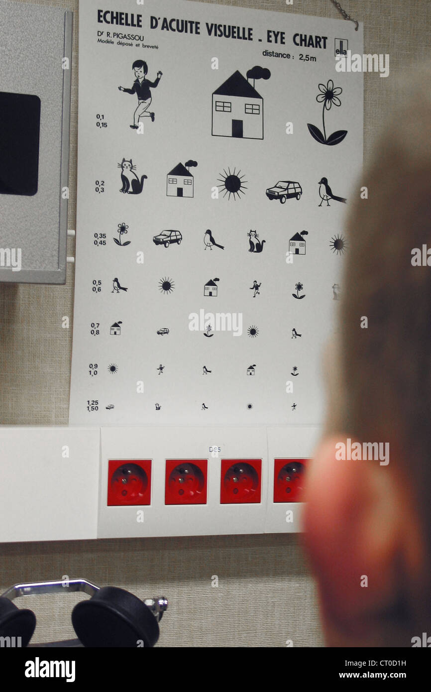 Children's eye exam chart hi-res stock photography and images - Alamy